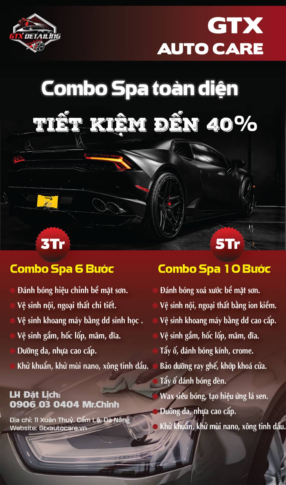 BẢNG GIÁ TẤT CẢ CÁC DỊCH VỤ TẠI GTX AUTO CARE